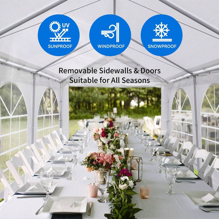 13x26 Ft Outdoor Heavy Duty Party Tent Wedding Events Gazebo Upgraded ...
