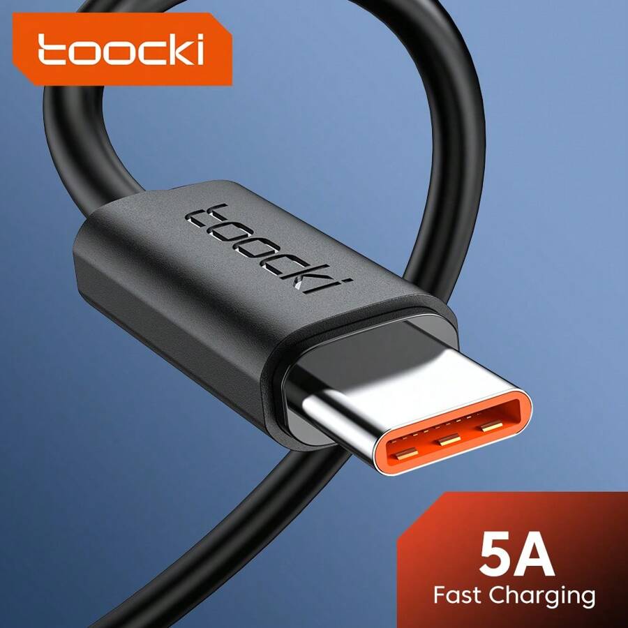 Cable Tipo C a Tipo C PD100W Toocki, cable de carga rápida de 5A USB C a USB C para 12 13 S24 ...