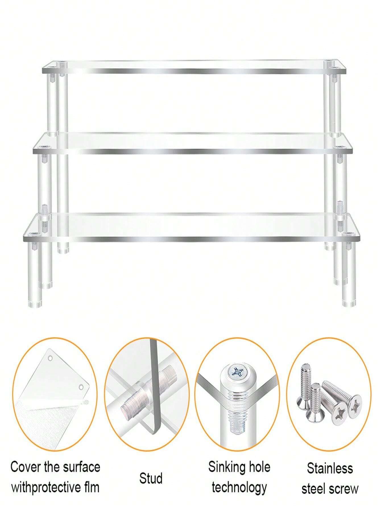 1pc Acrylic Cosmetics Storage Rack, Multi-Layer Transparent Storage ...