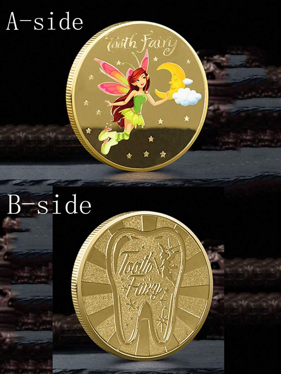 1pc Tooth Fairy Growth Commemorative Coin Baby Children Lucky Tooth ...