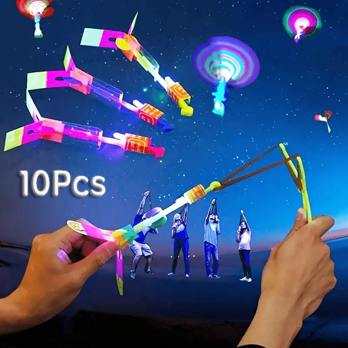 10Pcs Amazing Led Light Arrow Rocket Helicopter Flying Toy, Party Fun ...