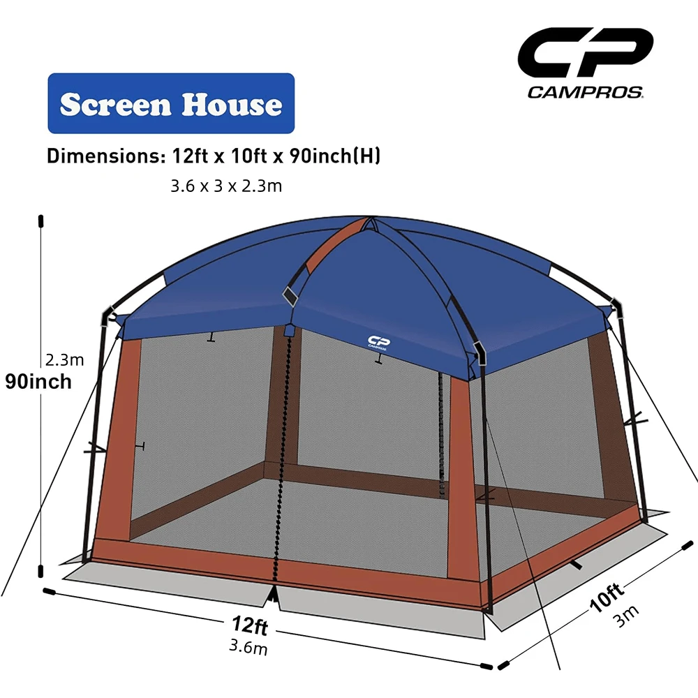 Screen House 12 X 10 Ft Screened Mesh Net Wall Canopy Tent Screen ...