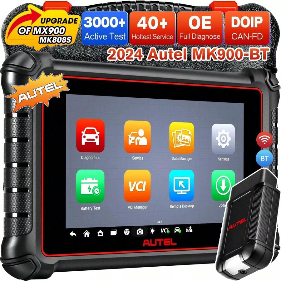 Autel MaxiCOM MK900-BT Scanner, OBD II Scanner Tool,CAN-FD&DOIP, 3000 ...