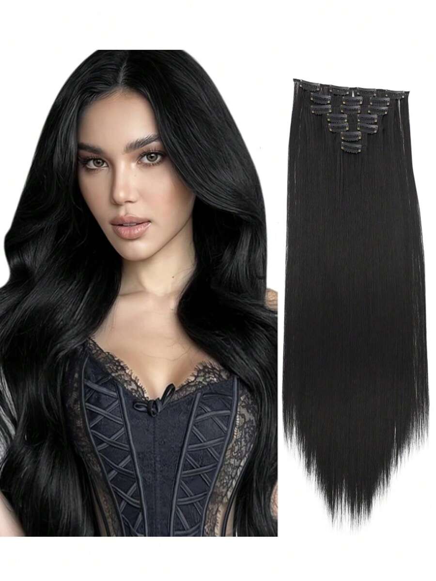 7 Pieces Long Straight Hair Wig Piece To Increase Hair Volume Natural ...