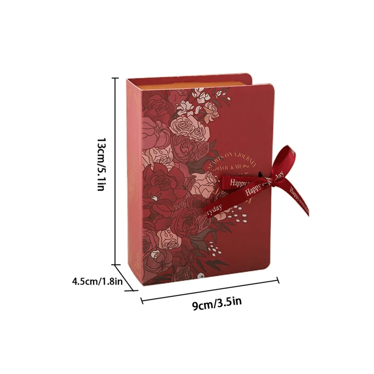 5/10 piezas Caja de regalo con forma de libro con cinta, caja de cartón ...