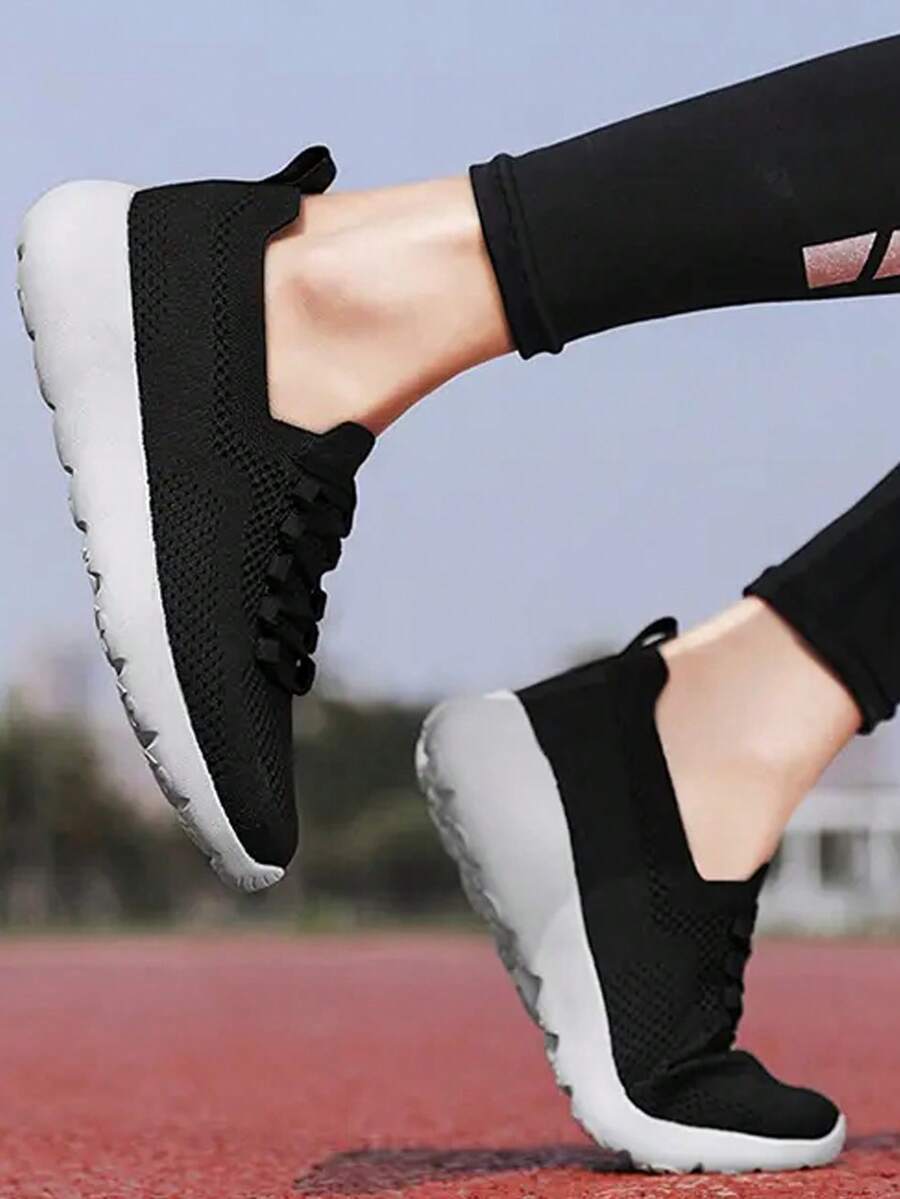 Couples Athletic Shoes, Lace-Up Running Shoes With Breathable Mesh For ...