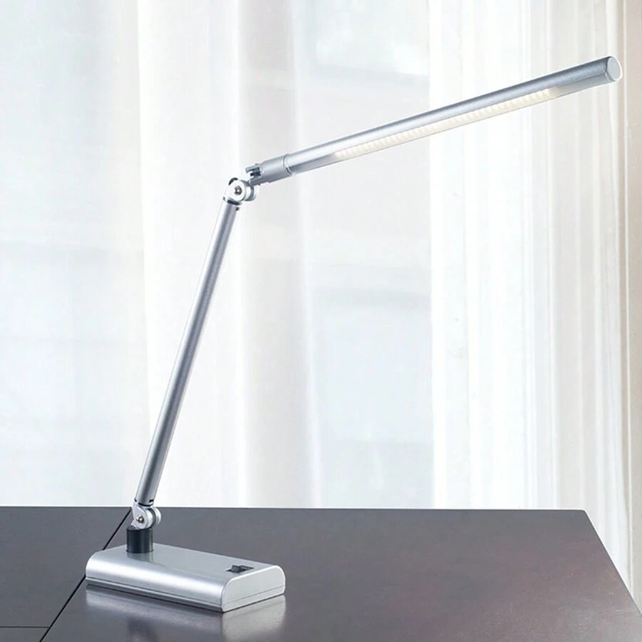 Lavish Home LED Desk Lamp Silver Adjustable Energy Saving 36 LEDs ...