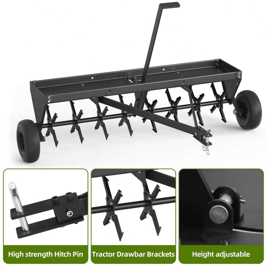 Tow Spike Aerator 48 Inches Extra-Wide Tow Bar Tow Behind Spike Aerator ...