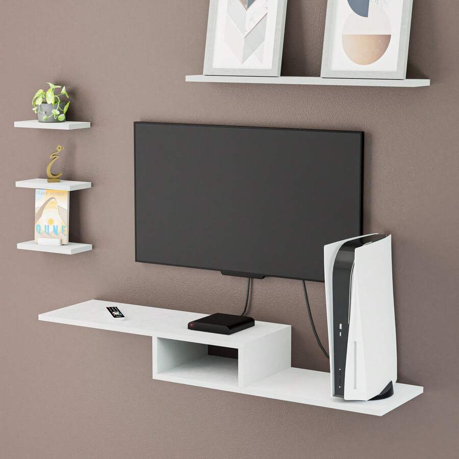 Suspended MDF Rack With 4 Niche Organizer Shelves | SHEIN UK