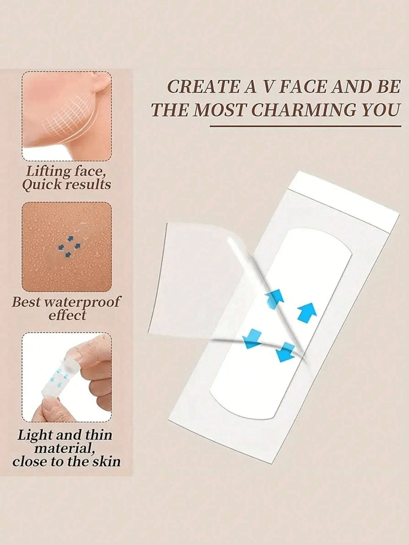 Ultra-Thin & Waterproof Face Lift Tape - Instantly Lift Saggy Skin ...