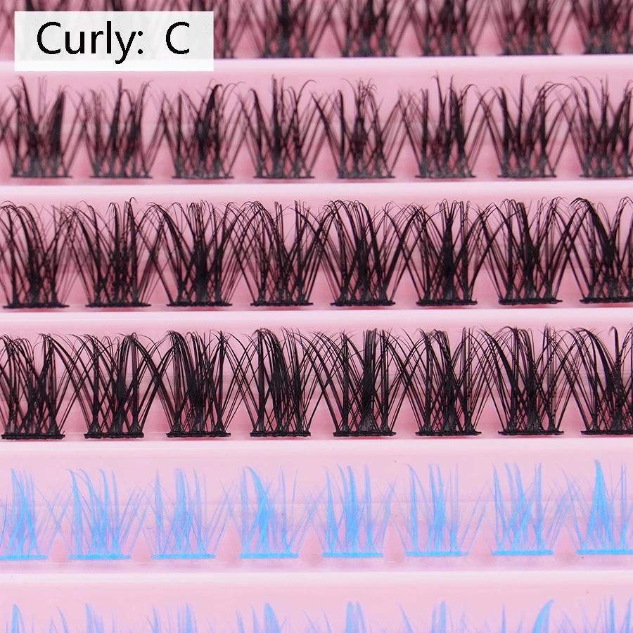 DIY Blue Black Mixed False Eyelash 120PCS 10mm-16mm Eyelash Cluster C ...