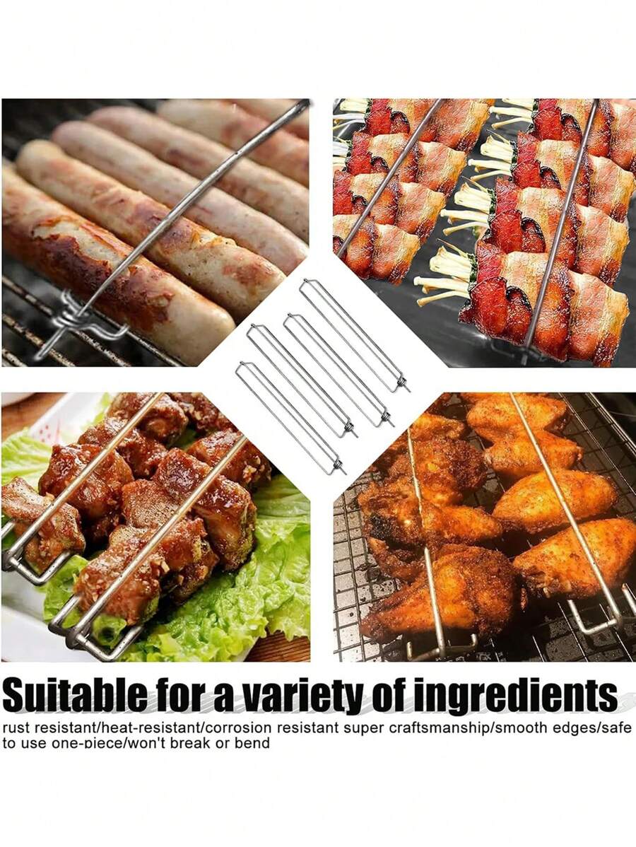 4 Packs Clamping Wing Rails For Grilling Chicken Wings, Wing Rails For ...