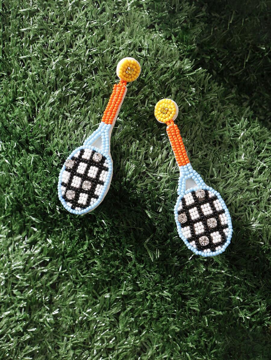 Paris 2024 Olympic Theme Tennis Racket Earrings, Sporty And Vivacious ...