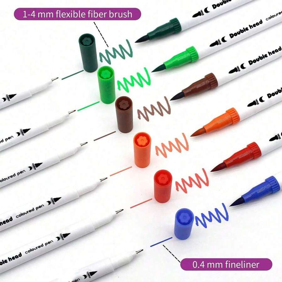 Dual Brush Marker Pens For Coloring Books, Tanmit Fine Tip Coloring ...