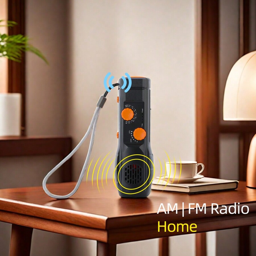 Hand-Cranked Radio With Emergency Charging, Flashlight, SOS Alarm And ...