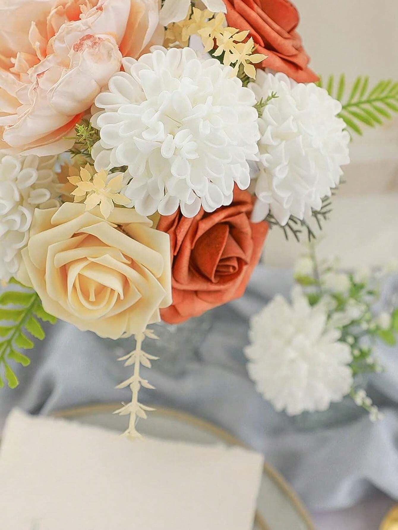 Artificial Flower Roses, 7/12/17/22/27pcs Real Touch Fake Foam Roses ...