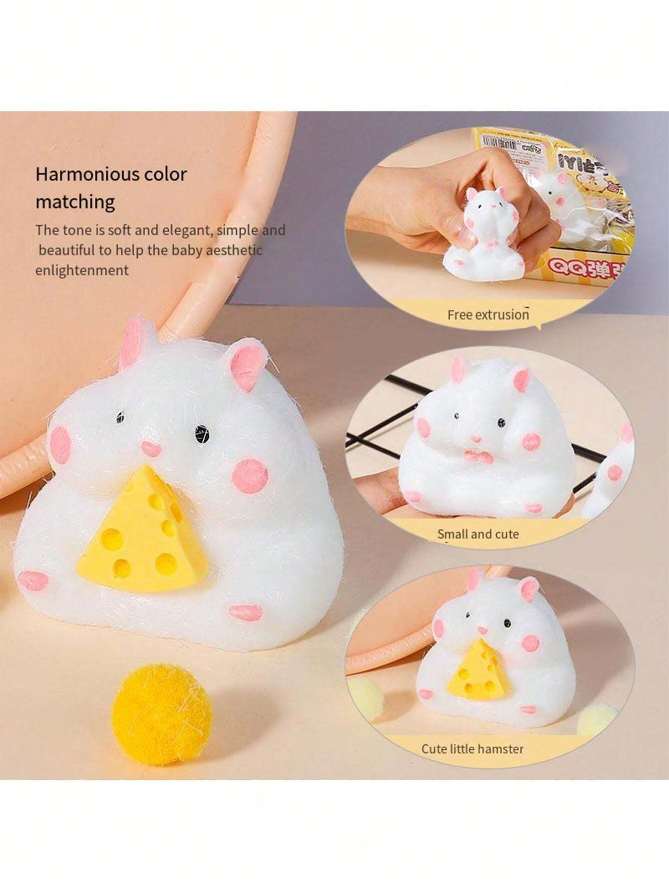 1pc Solid Hamster Nibbling Stress-Relief Toy, Cute Mouse Cartoon TPR ...