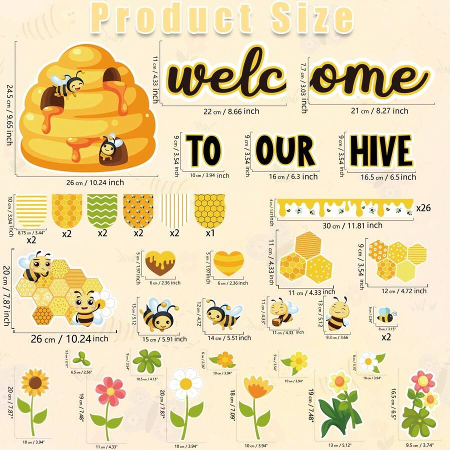 1set,Bee Bulletin Board - Spring Bulletin Board Decor Sunflower Cutout ...