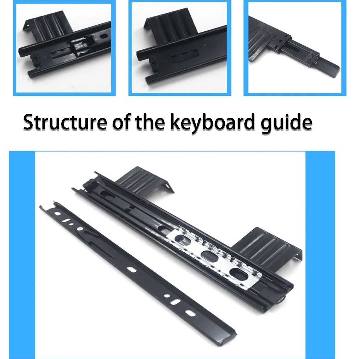 1pc 18 Inch Black Keyboard Drawer Track, Computer Desk Keyboard Tray ...