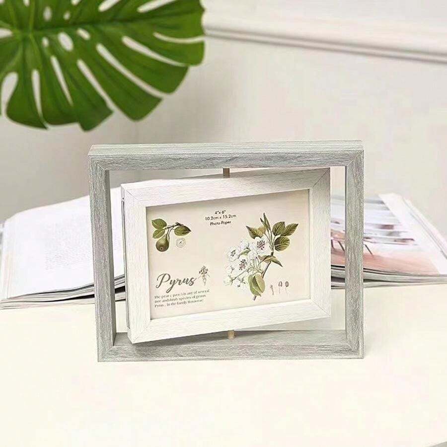 1-Piece 4x6 Inch Double-Sided Rotating Photo Frames With Realistic ...