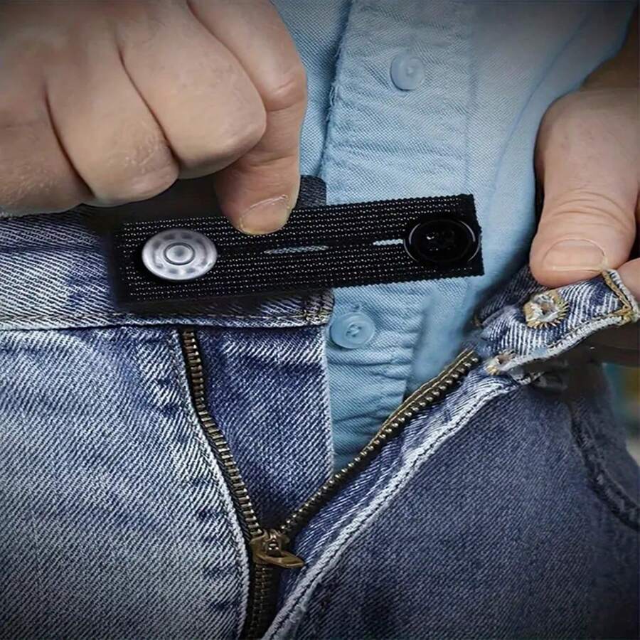 4 Pieces Black No-Sew Instant Waist Extender Buttons For Jeans And ...