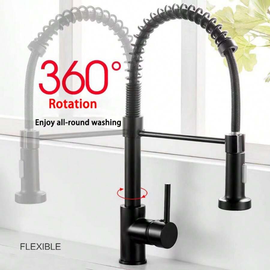 Kitchen Faucet With Pull Down Sprayer, Spring Single Handle Kitchen ...