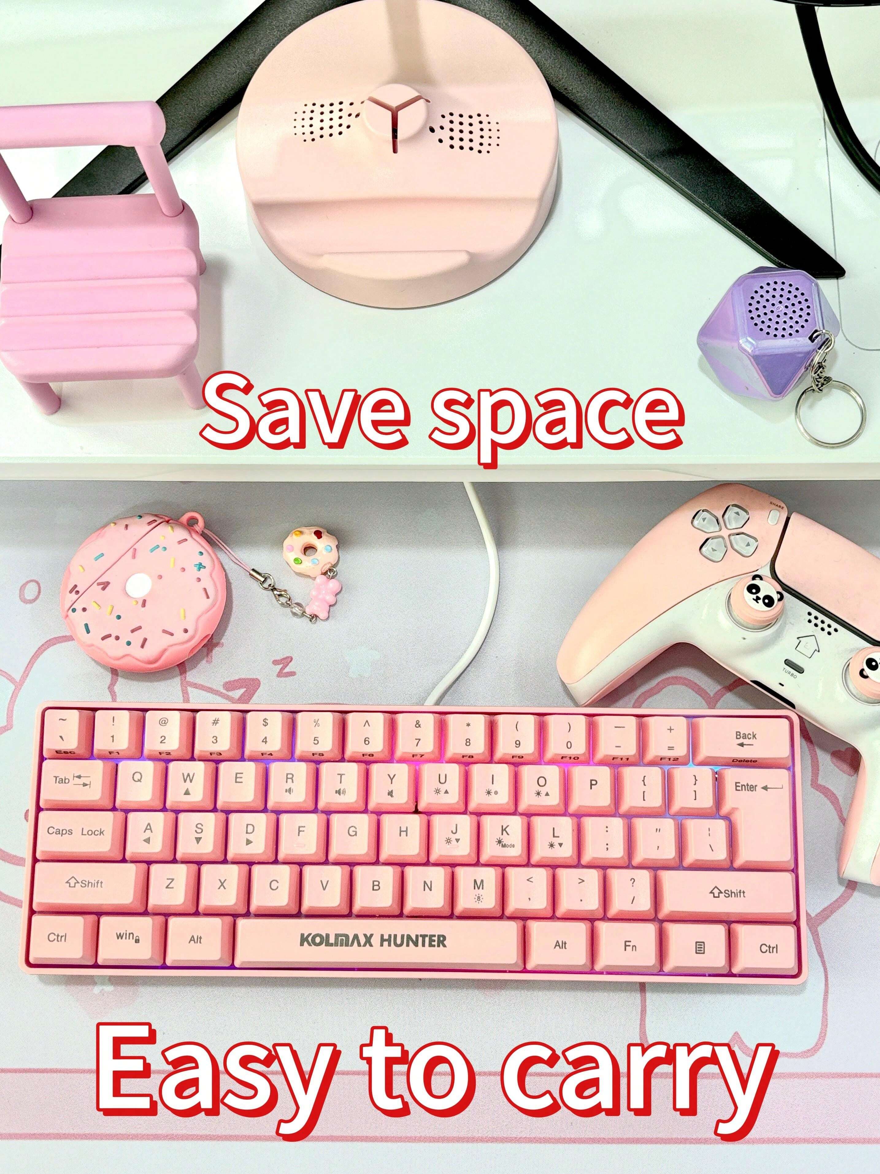 Wired Gaming Keyboard USB LED Lighting Pink For Gaming Office Esports ...