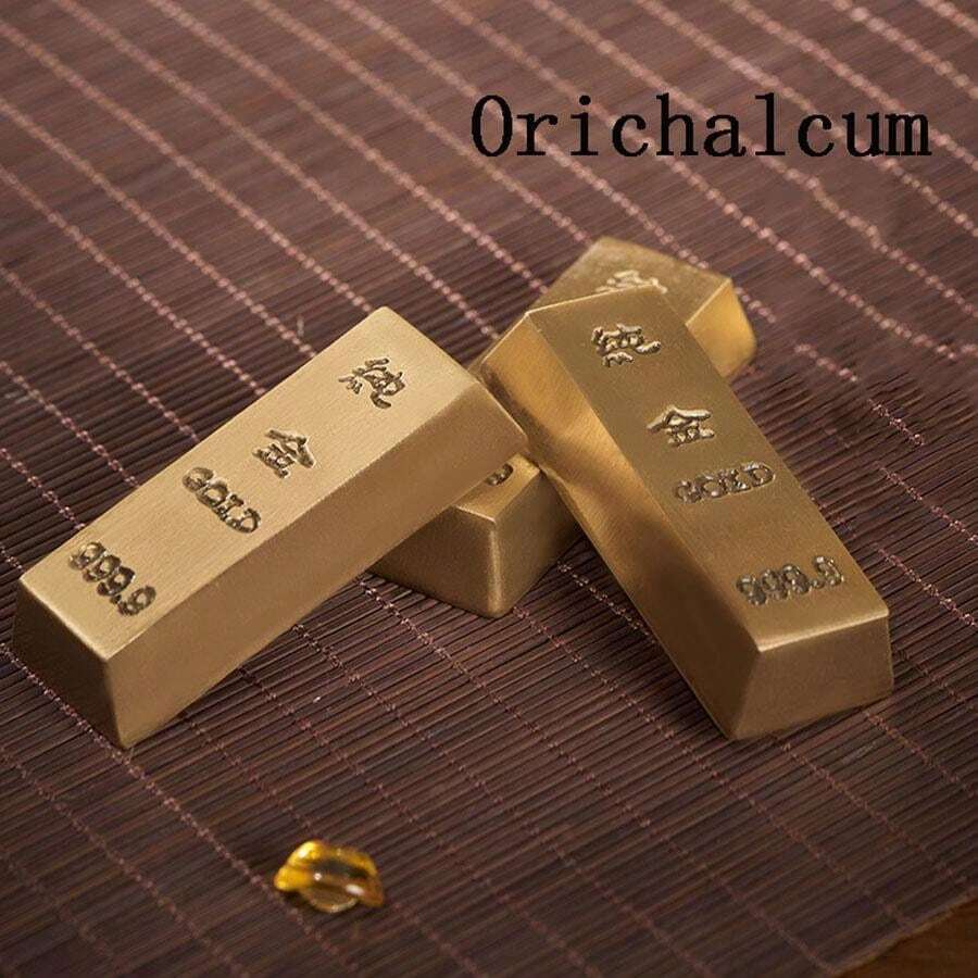 Simulated Gold Bar, Solid Brass Ornament, Fake Gold Brick, Gold Prop ...