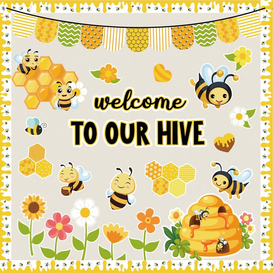 1 ชุด,Bee Bulletin Board-ฤดูใบไม้ผลิBulletin Board Decor Sunflower ...
