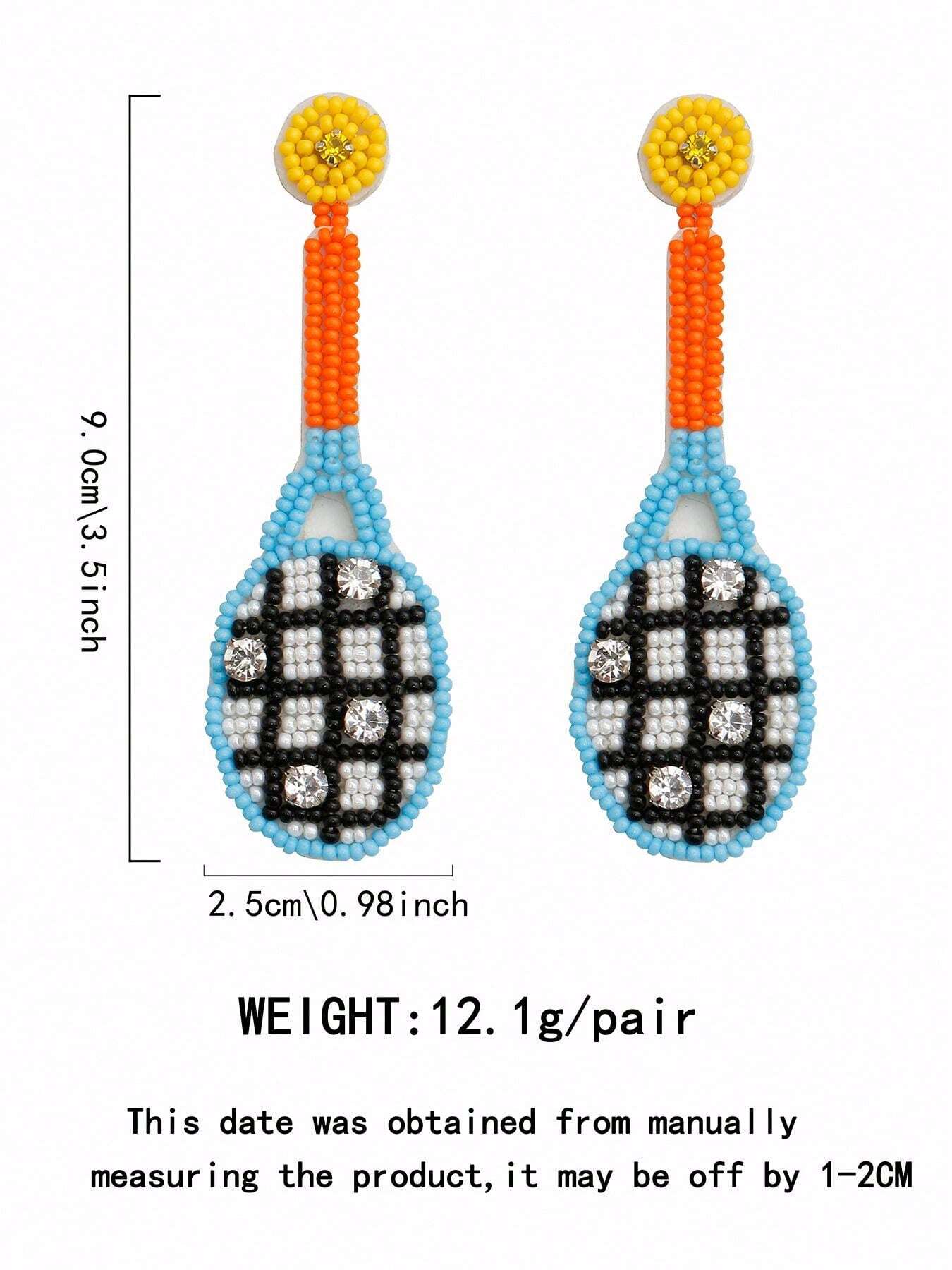 Paris 2024 Olympic Theme Tennis Racket Earrings, Sporty And Vivacious ...