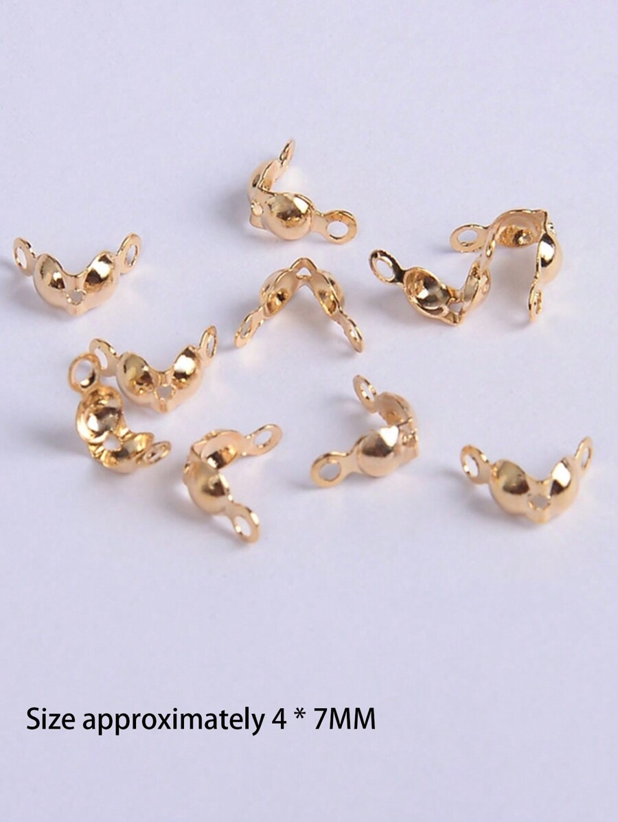 18K Gold Plated Silver Double Pendant Fastener With Color Retaining Beads For DIY Bracelet ...