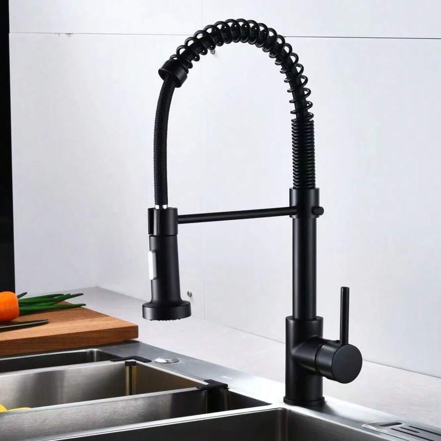 Kitchen Faucet With Pull Down Sprayer, Spring Single Handle Kitchen ...