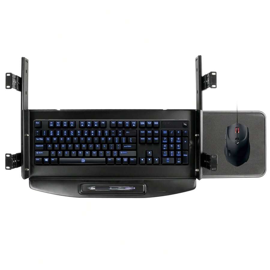 All Steel Keyboard Tray Under Desk Pull Out Keyboard Drawer With 360 ...