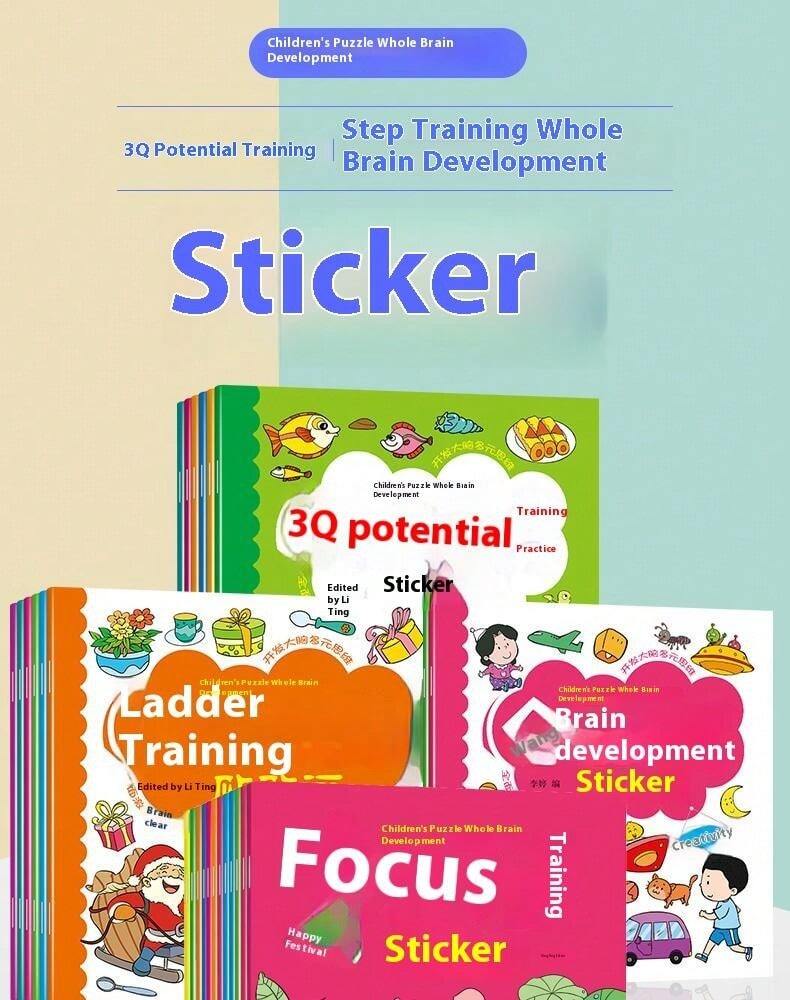 Sticker Book Exercise Hand Eye Brain Ability Chinese Education Focuses ...