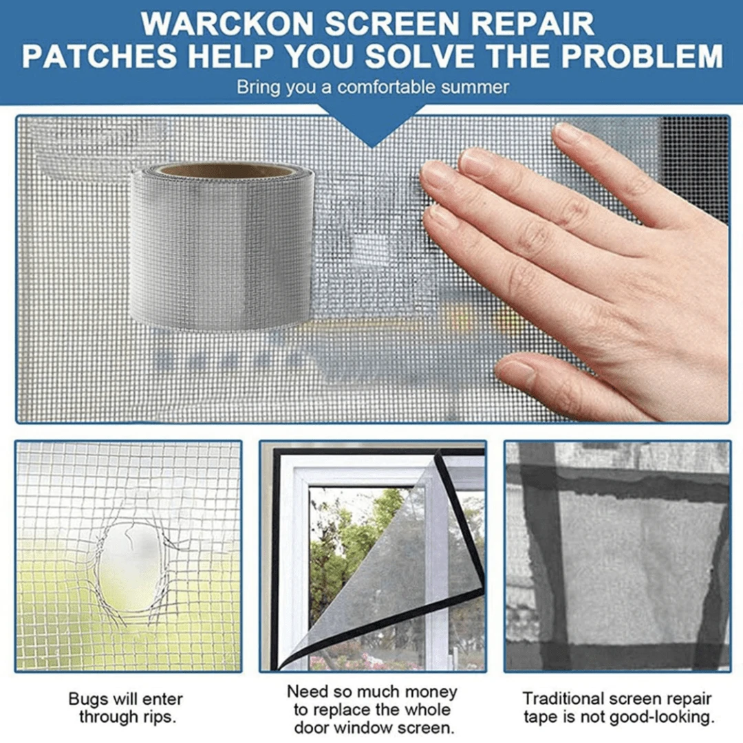 5pcs Door Window Screen Repair Tape, Waterproof Fiberglass Mesh Cover ...