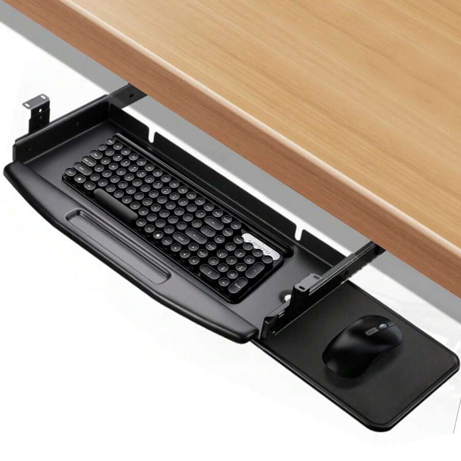 All Steel Keyboard Tray Under Desk Pull Out Keyboard Drawer With 360 ...