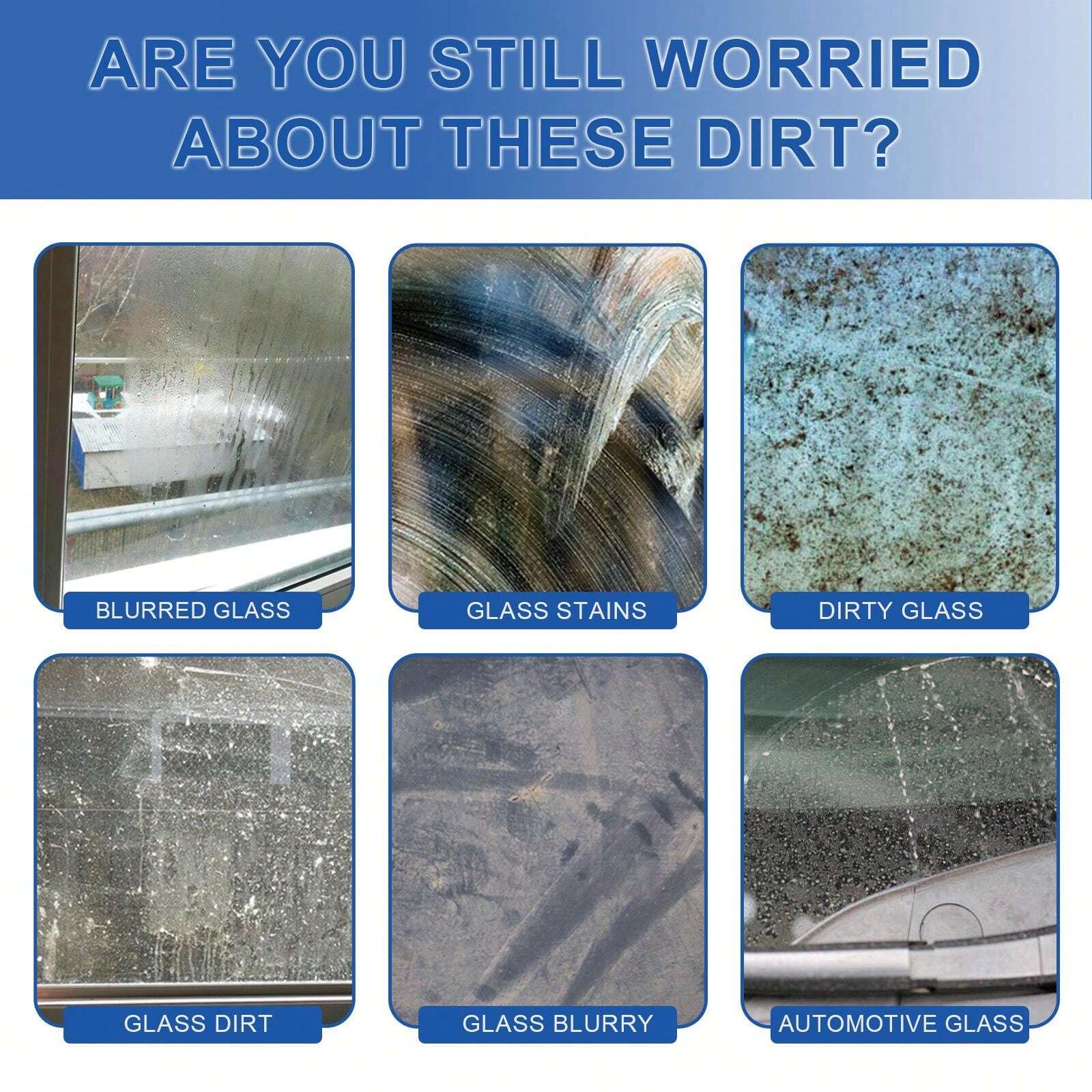 Glass Cleaner - Removes Stubborn Dirt And Stains, Leaves Glass And ...