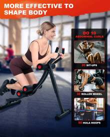 GIKPAL Ab Workout Equipment, Ab Machine For Home Gym, Height Adjustable ...