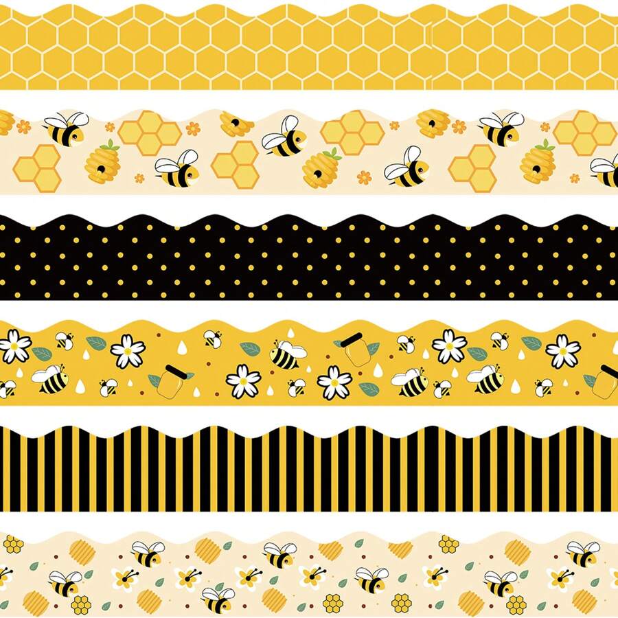 100Ft Bee Bulletin Board Borders Yellow Black Bee Honeycomb Flower ...
