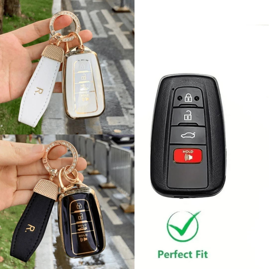 For Toyota Key Fob Cover - Stylish Lanyard, Durable Car Key Case Shell ...