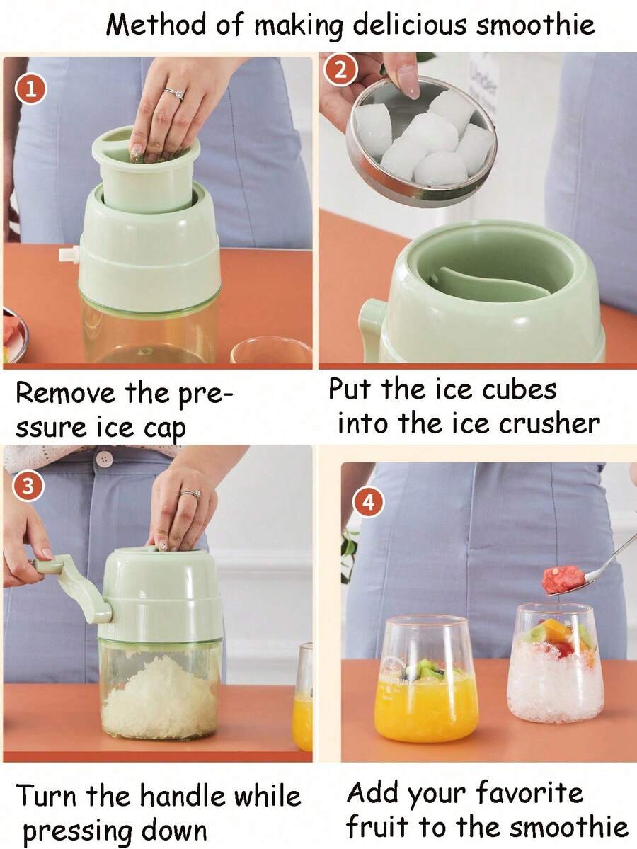 1pc Manual Home Mini Ice Shaver Machine, Ice Crusher, Ice Cream DIY ...