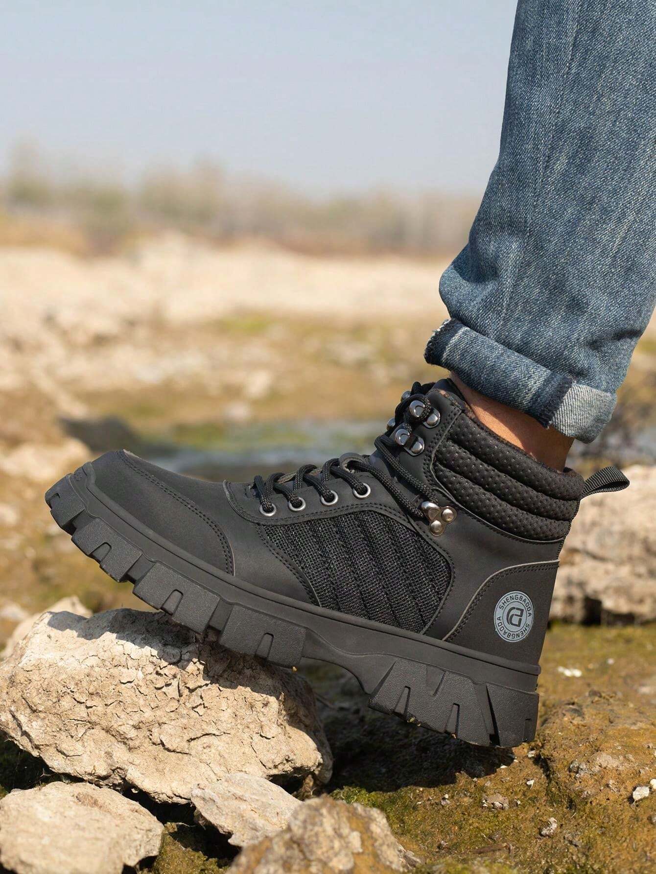 New Large Size Men's High-Top Steel Toe Safety Boots, Comfortable ...