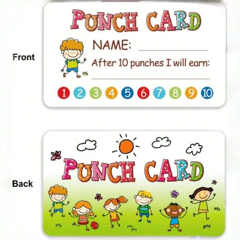 Punch Card, 20pcs Reward Incentive Card For Teacher, Behavior Chart For ...