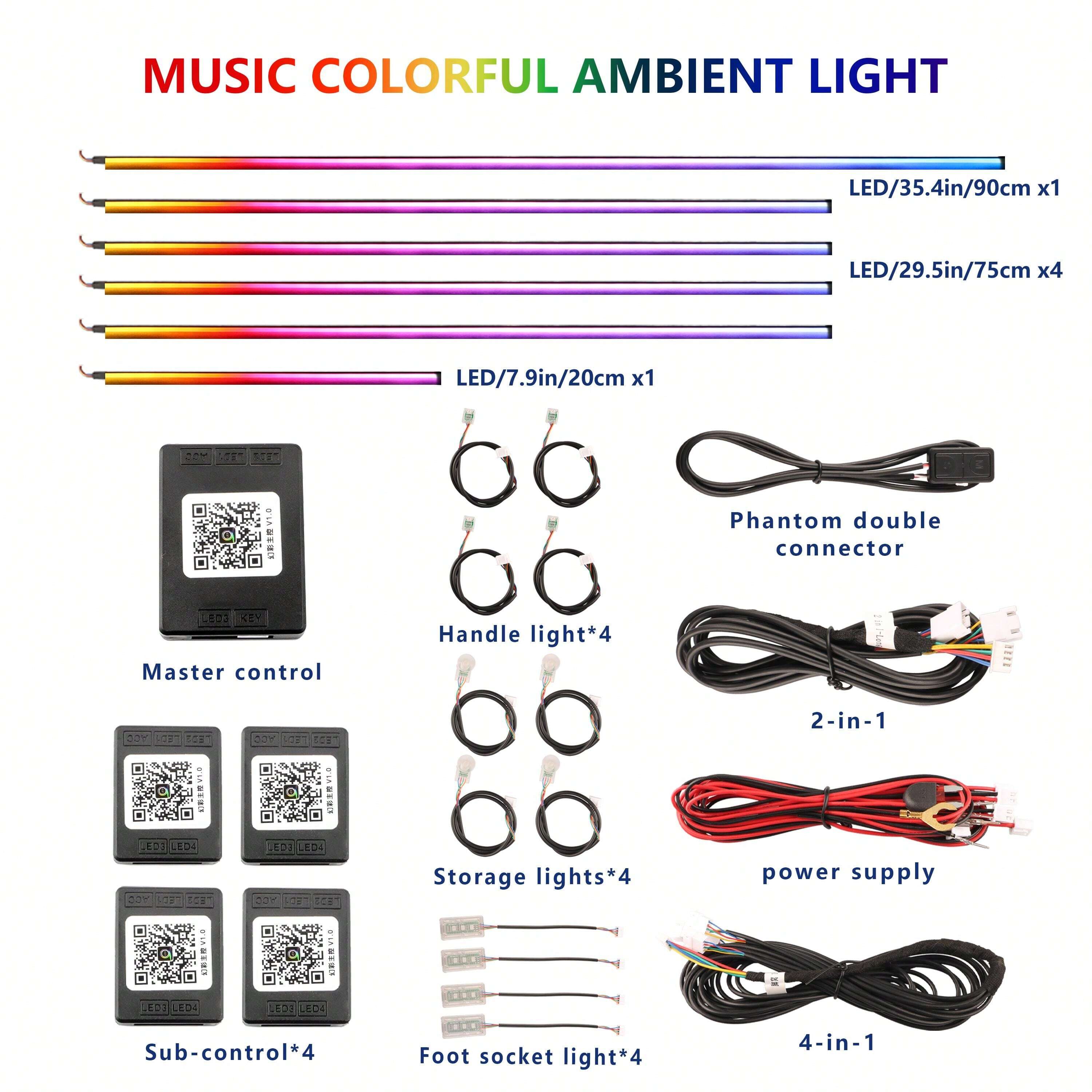Car RGB 256 Color Universal LED Acrylic Interior Hidden Streamer ...