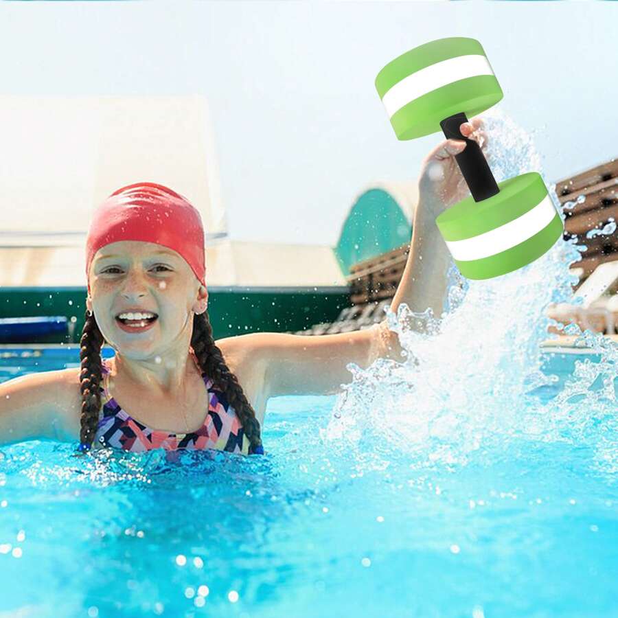 Swimming Exercise Equipment Water Dumbbells: Water Foam Barbells Of 2 ...