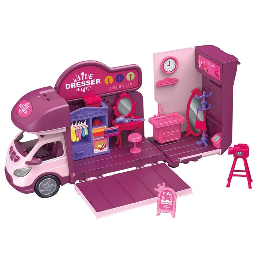 Kids Play House Scene Caravan Toys | Transformable Theme Camper House ...