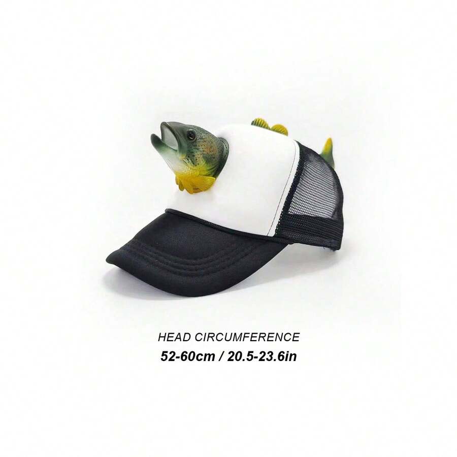 1PC Creative Funny Hat, Mesh Hat With PVC Material Salted Fish ...