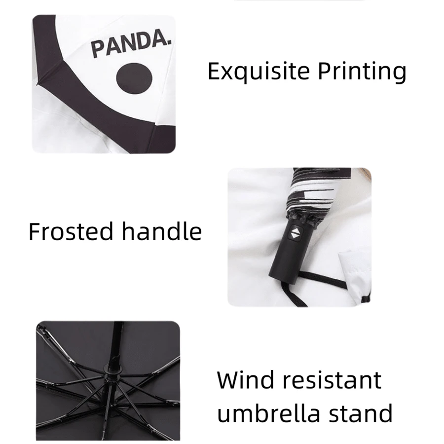Panda Umbrella Women's Fully Automatic Sunny And Rainy Day Cartoon Cute ...