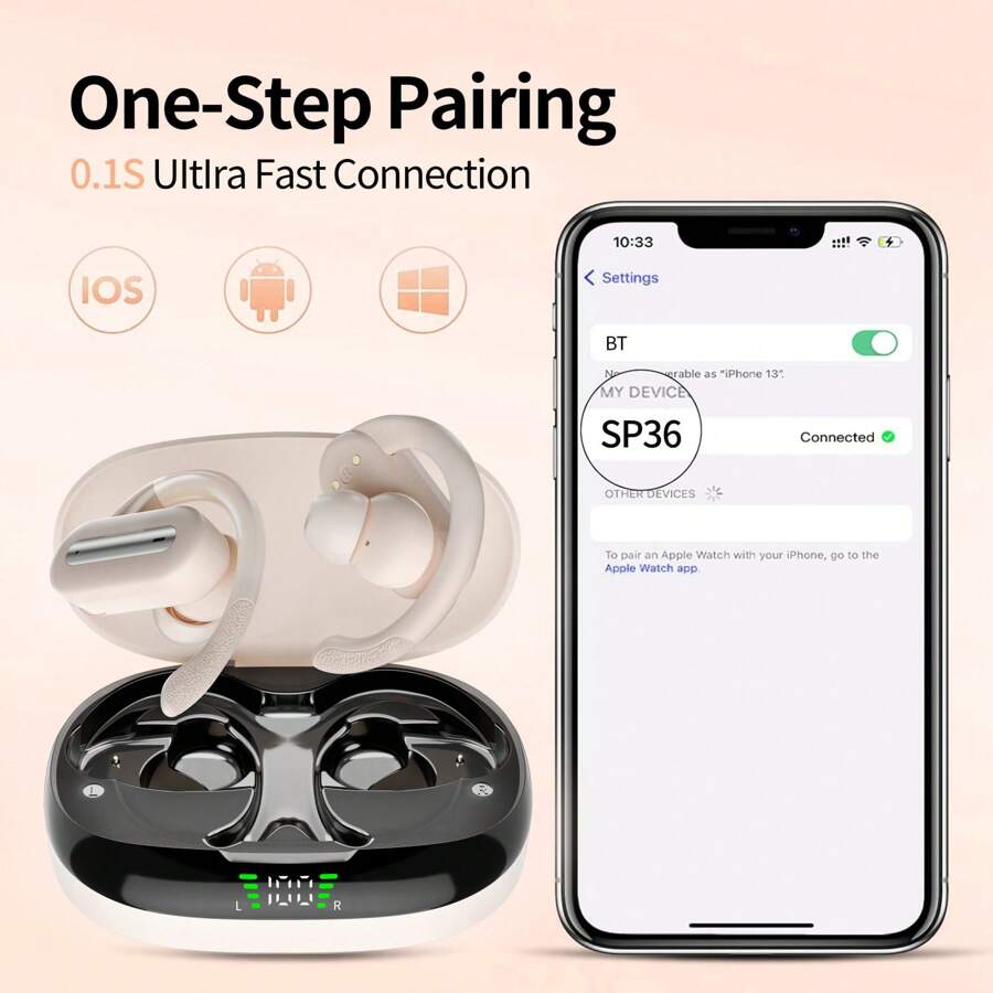 Bluetooth Earphones Sports Wireless Earhook Bluetooth 5.4 IPX5 ...