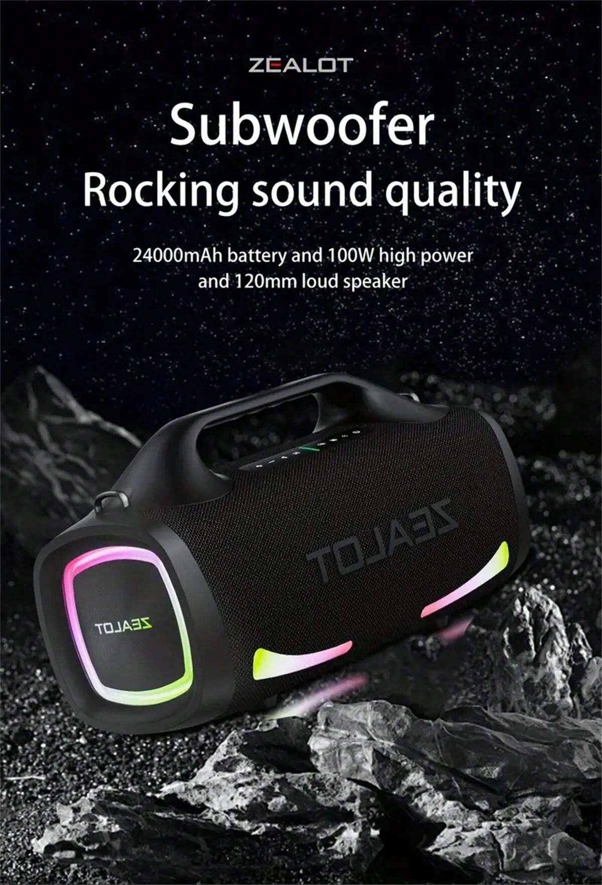 ZEALOT Haut-parleur sans fil ZEALOT S79 de 100 W, haut-parleur de caisson de basses portable ...